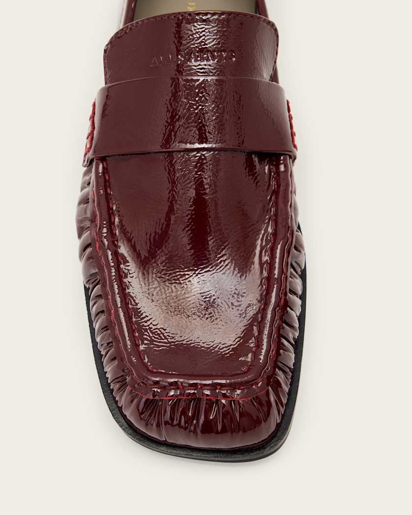 Julie Studded Leather Loafers BORDEAUX RED | ALLSAINTS FR